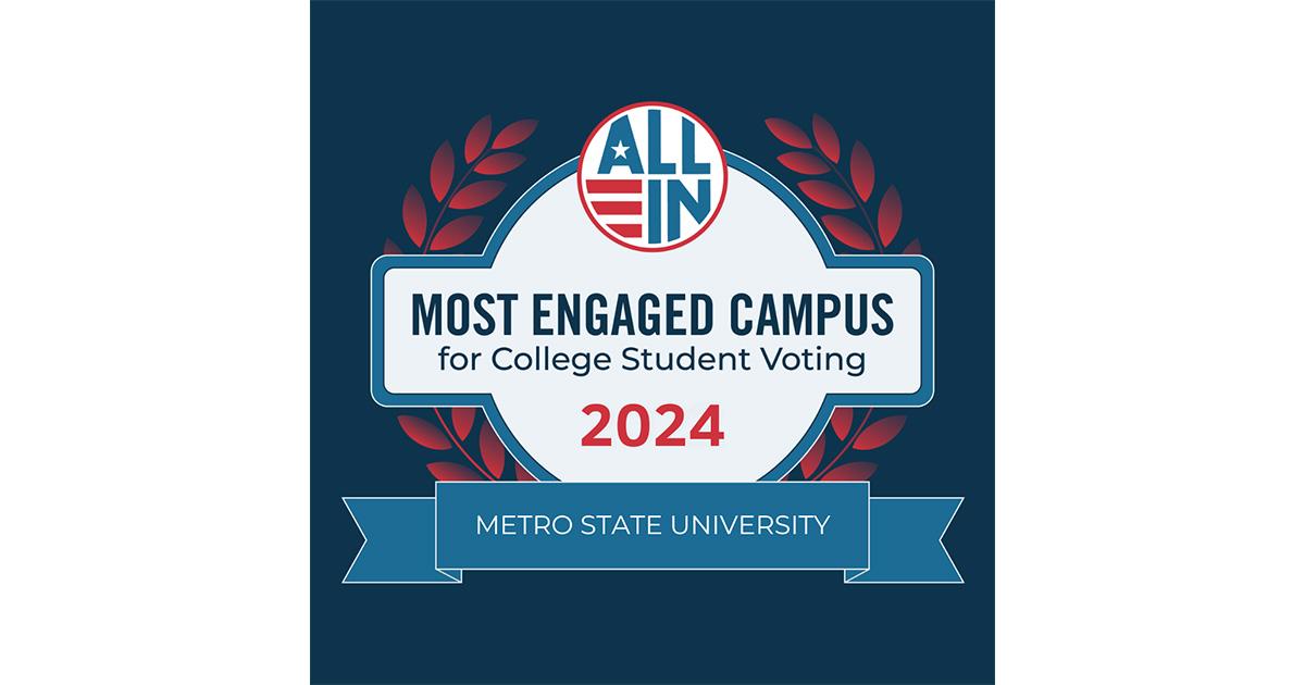 Metro State Recognized as a 2024 ALL IN Most Engaged Campus for College ...